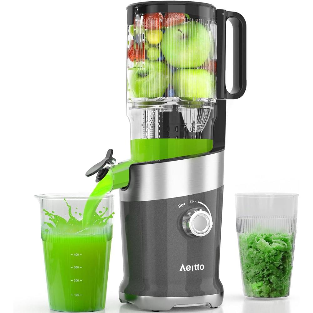 Aeitto Cold Press Juicer, Juicer Machines with Large Feed Chute, For ...